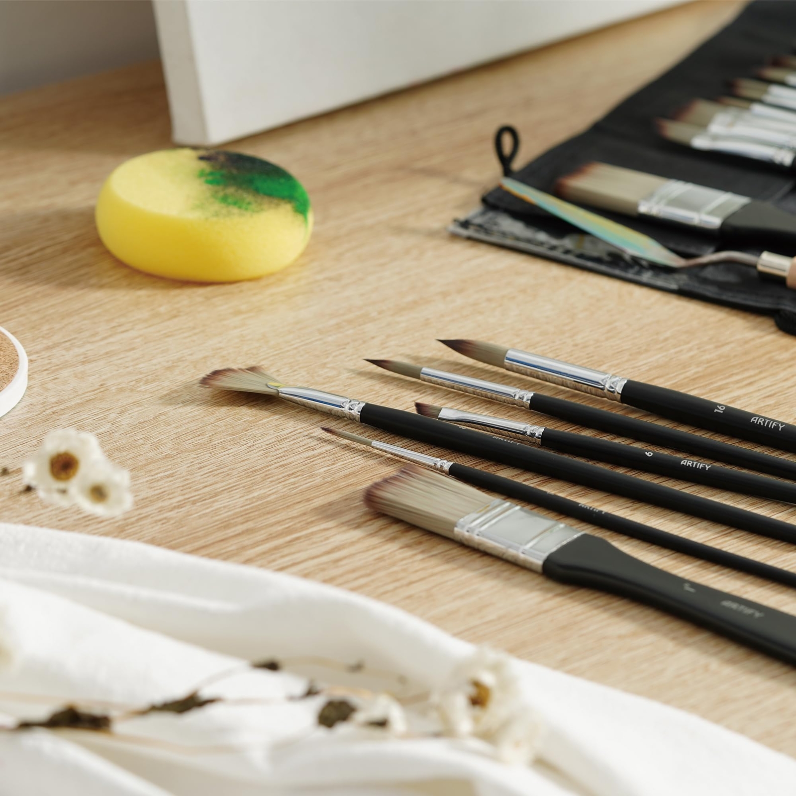 ARTIFY 24 Pieces Paint Brush Set, Expert Series, Enhanced Synthetic ...