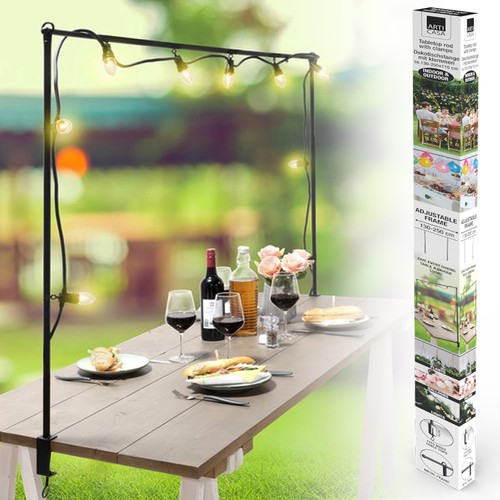 Black Metal Over Table Tabletop Rod Hanging Lever Stand Display Pole ...
