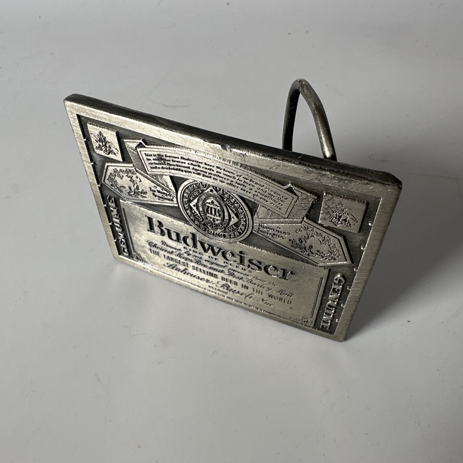 Vintage Budweiser Beer Logo Belt Buckle Advertising A… - Gem