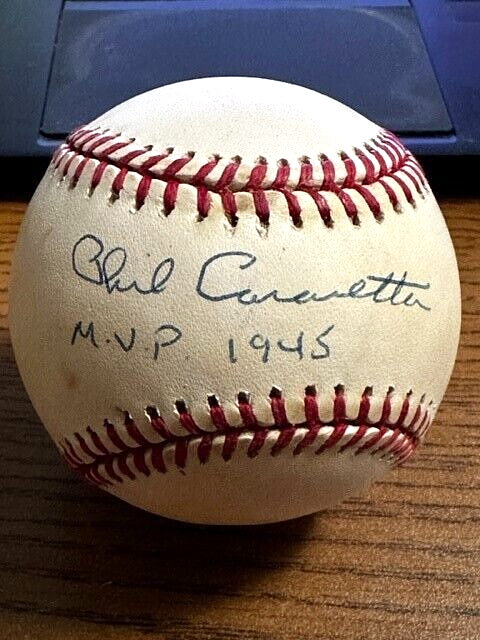 PHIL CAVARRETTA 3 SIGNED AUTOGRAPHED ONL BASEBALL! Chicago Cubs "MVP ...