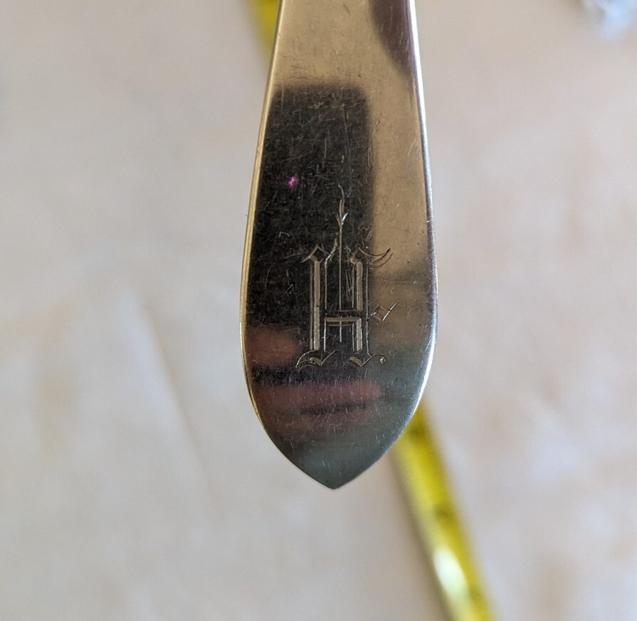 Pointed Antique Reed Barton Sterling Regular Fork 7 7/8" monogram"H" | eBay