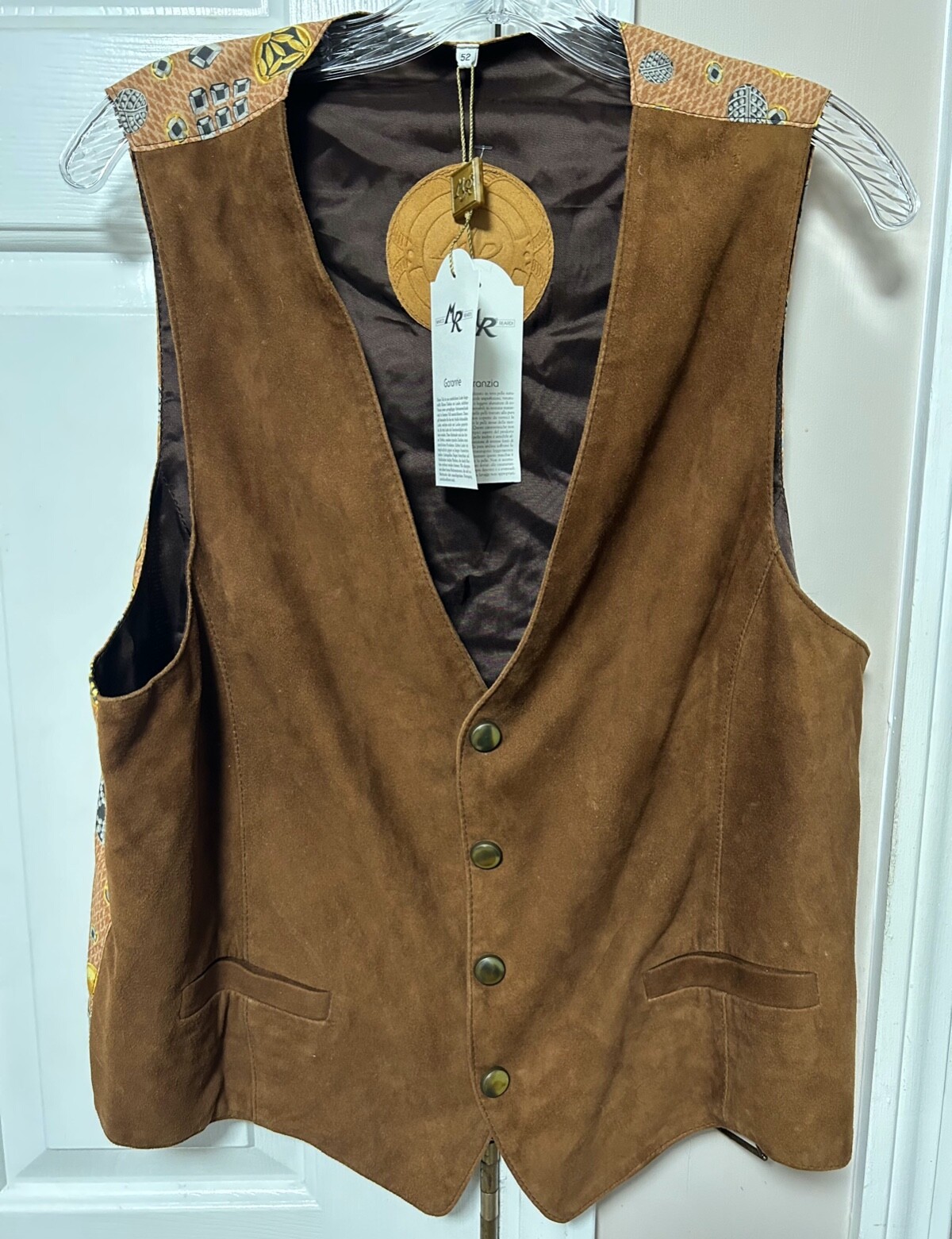 Marco Reardi MR Suede Made in Italy Vest Mens Size 52 - NWT | eBay