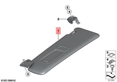 Genuine BMW Hybrid M3 M4 GTS F30 F31 F32 F34 F35 F36 Left Sun Visor ...