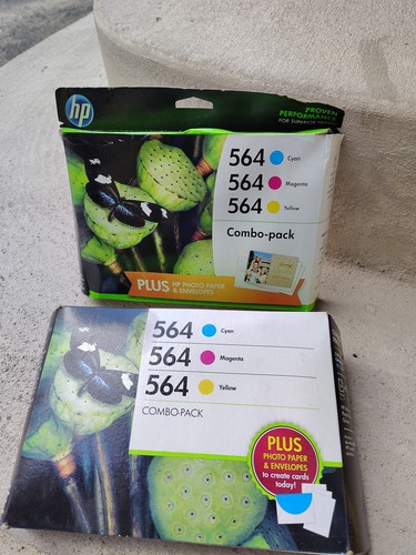 Genuine HP 564 Color Ink Cartridge Combo Pack Cyan Magenta Yellow New ...