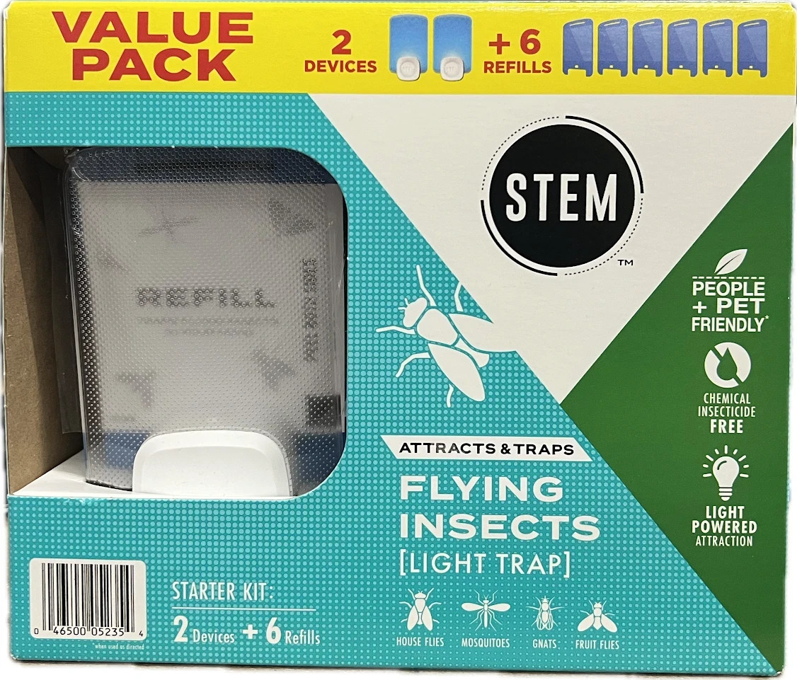 Stem Flying Insects Light Trap Value Pack 2 Devices + 6 Refills, People ...