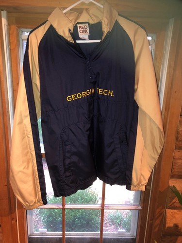 GEORGIA TECH Windbreaker Pullover Jacket By Red Oak Mens Size Youth XL ...
