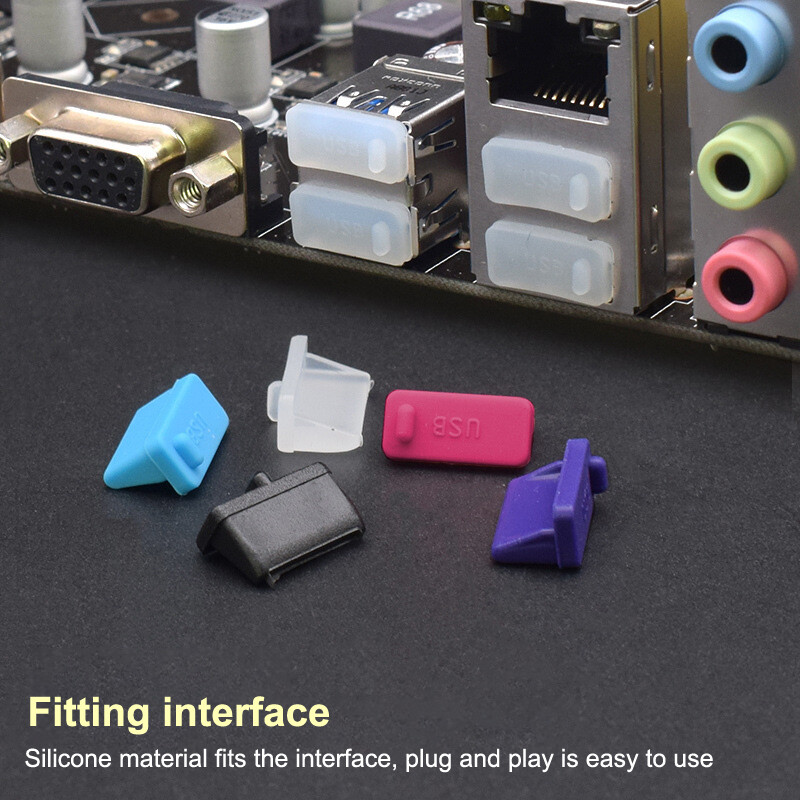 10PCS USB Port Anti Dust Plug Computer Port Cover Protector For Female ...