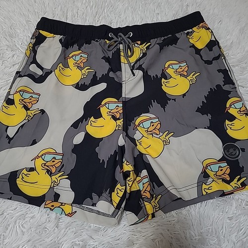 Neff Board Shorts Mens XL Black Rubber Duckies All Over Print Swim ...