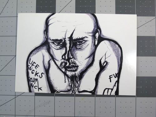 vtg 2010 Fiddle Tim @ La Luz art show flyer card SUR3 lowbrow pop ...