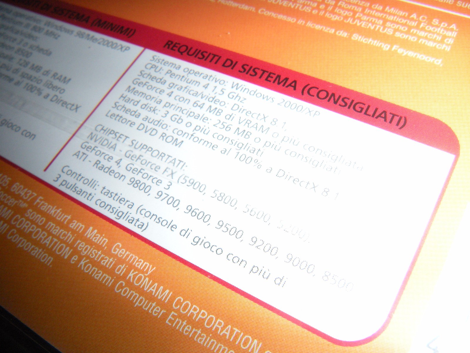 Pro Evolution Soccer 3 PES III "Collina" PC Windows Edizione Italiana ...