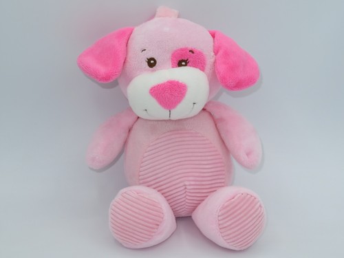 Kellytoy Plush Pink Puppy Dog Rattle Clip-On Crinkle Baby Toy Ribbed ...