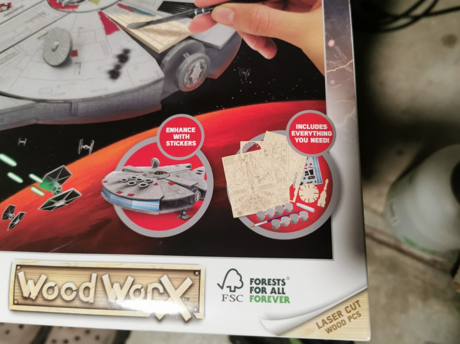 Star Wars wood WorX Millennium Falcon module kit w paint | eBay