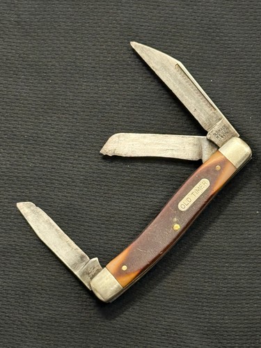 Schrade NY USA Old Timer 80T 3 Blade Stockman Folding Pocket Knife | eBay