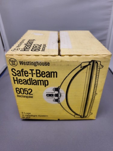 Vintage Westinghouse Safe-T Beam Headlamp 6052 Rectangular 3 lugs 12V ...