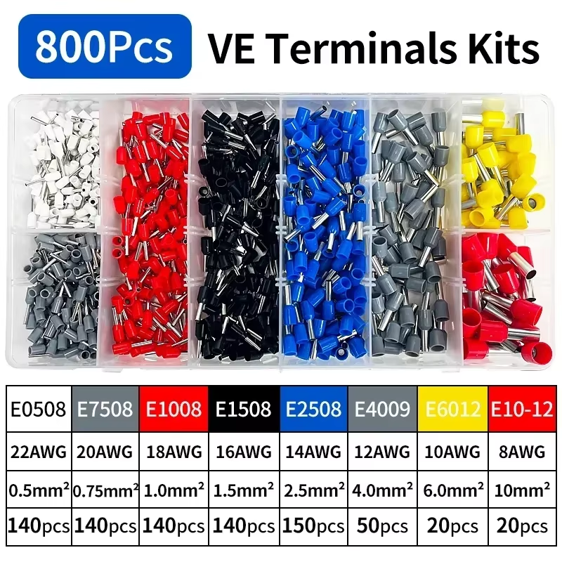 Electrical Tube Insulated Terminal VE Tubular Crimp Terminals Wire ...