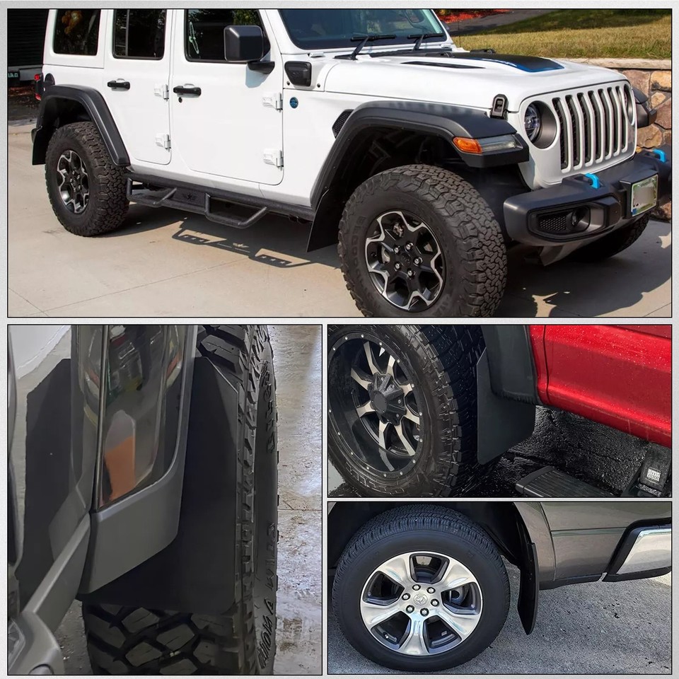 4X Black Universal Splash Guard Mud Flaps MudGuards For Car SUV Pickup ...