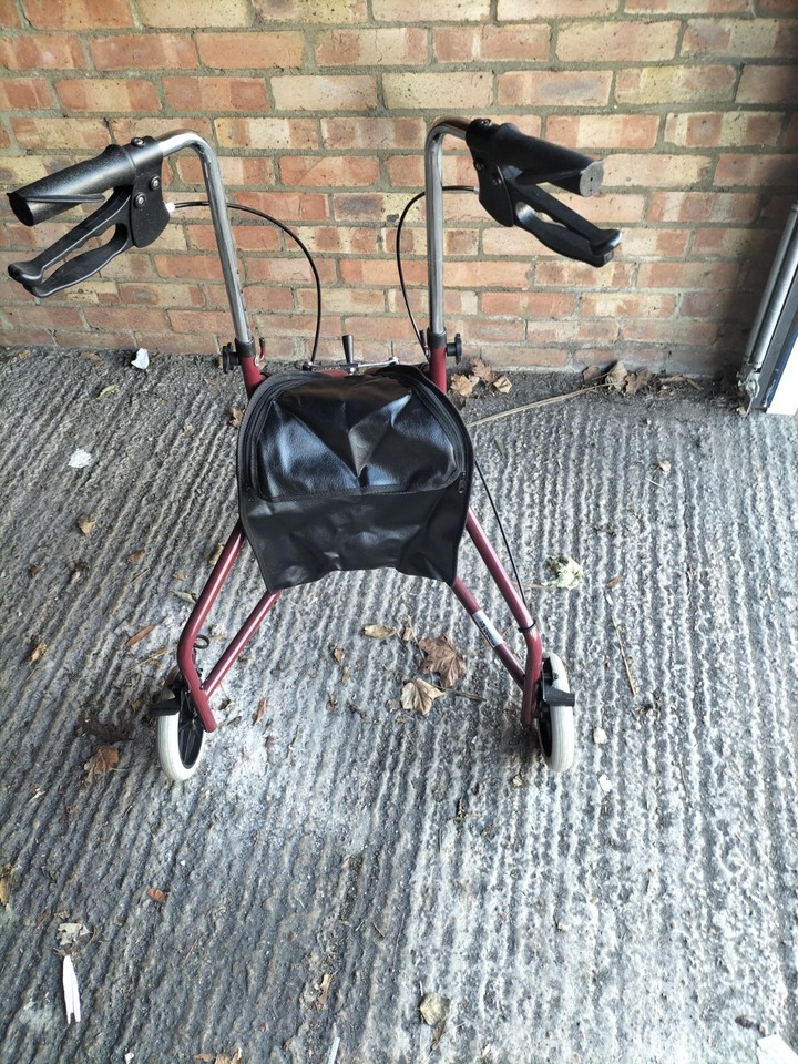 Folding Walking Zimmer Frame With Wheels And Shopping Bag Including ...
