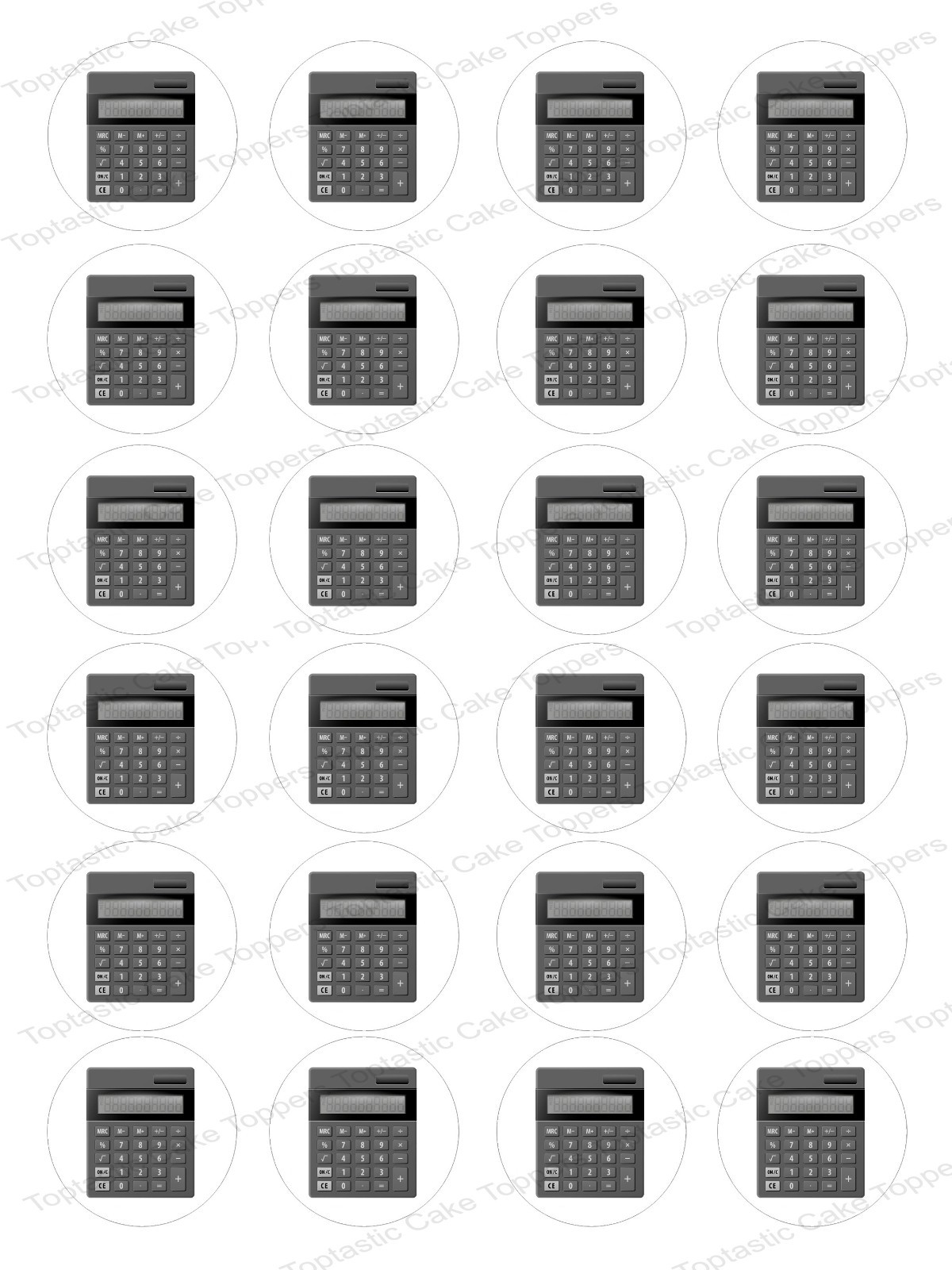 24 Calculator Maths Accountant Icing Fairy Cake Cupcake Party Bun ...
