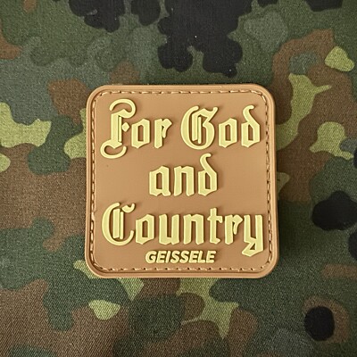 GEISSELE For God and Country PVC Morale Patch Hook Back ARMY USMC TAN ...