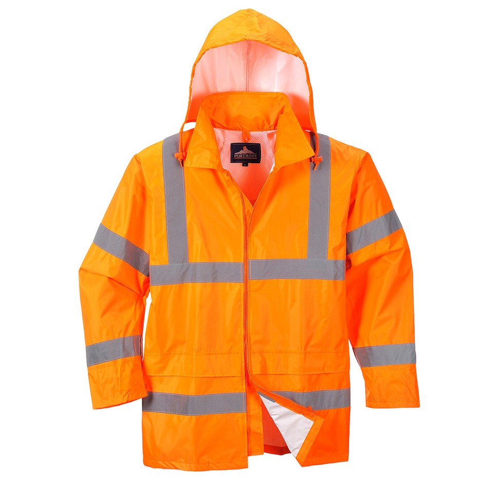 Portwest UH440 Mens Waterproof Hi Vis Rain Jacket Reflective ...