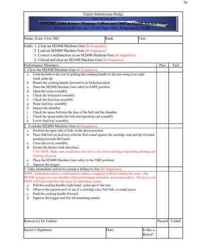 780 page USAIS PAMPHLET 350-6 Expert Infantryman Badge (EIB) Test 2007 ...