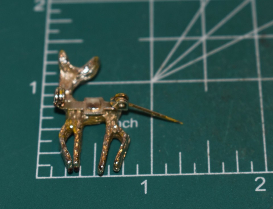 Vintage 1 Inch Silver Tone and Enamel Fawn Pin | eBay