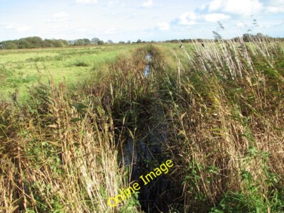 Photo 6x4 Drainage ditch separating marsh pastures Fritton/TG4018 c2014 ...