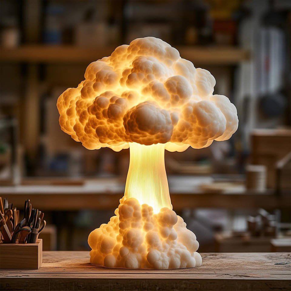 Rechargeable Nuclear Explosion Bomb Mushroom Cloud Lamp USB 3D Night ...