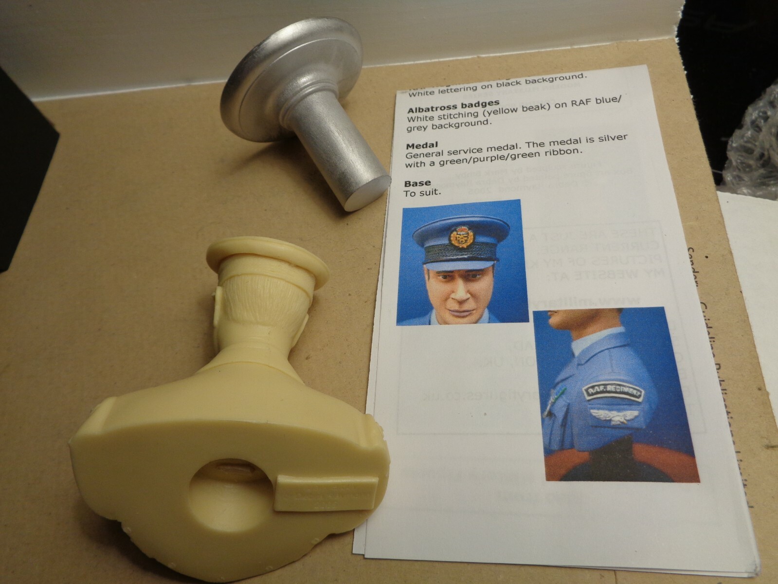 Debra Raymond Military Figures, 1/9 scale resin bust kit, RAF Regiment ...