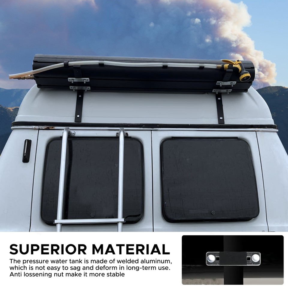 Aluminum Pressurized 8 Gallon Camping Road Shower Water Tank For Off ...