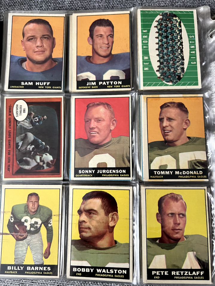 1961 Topps Complete set of NFL playing cards (1-132), w/John Unitas ...