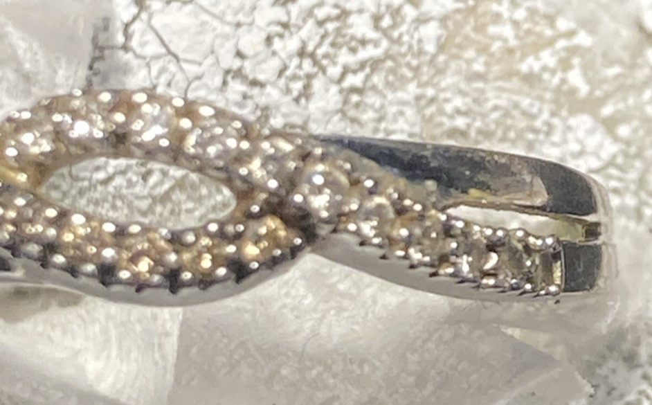 10k Gold Diamond Wave Band Ring Size 7 Vintage Ring box included | eBay