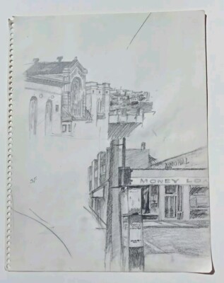 TOOBY BURTON YELLOWSTONE ARTIST PENCIL SKETCH SAN FRANISCO CALIFORNIA ...