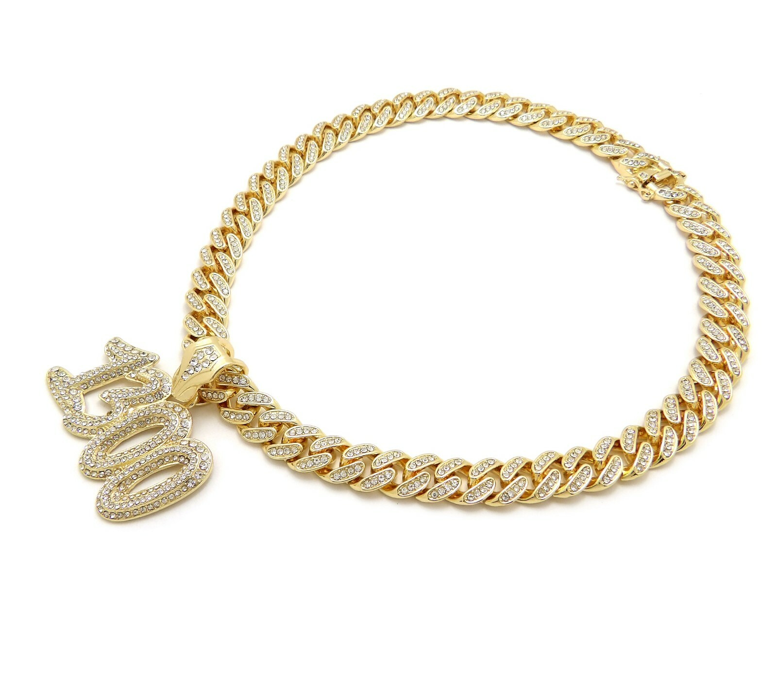 New Iced Polo-G 1300 Pendant 12mm Ice Bling Cuban Chain Hip Hop ...