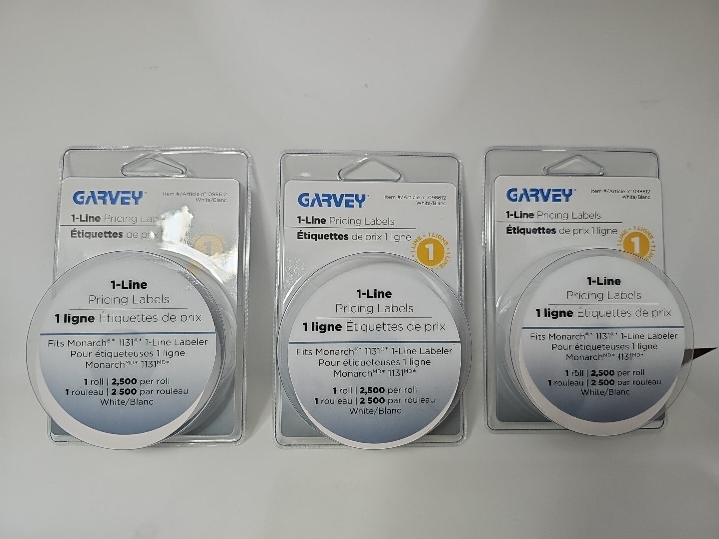 One-Line Pricemarker Labels, White, 2,500 Labels/Roll GARVEY N° 098612 ...