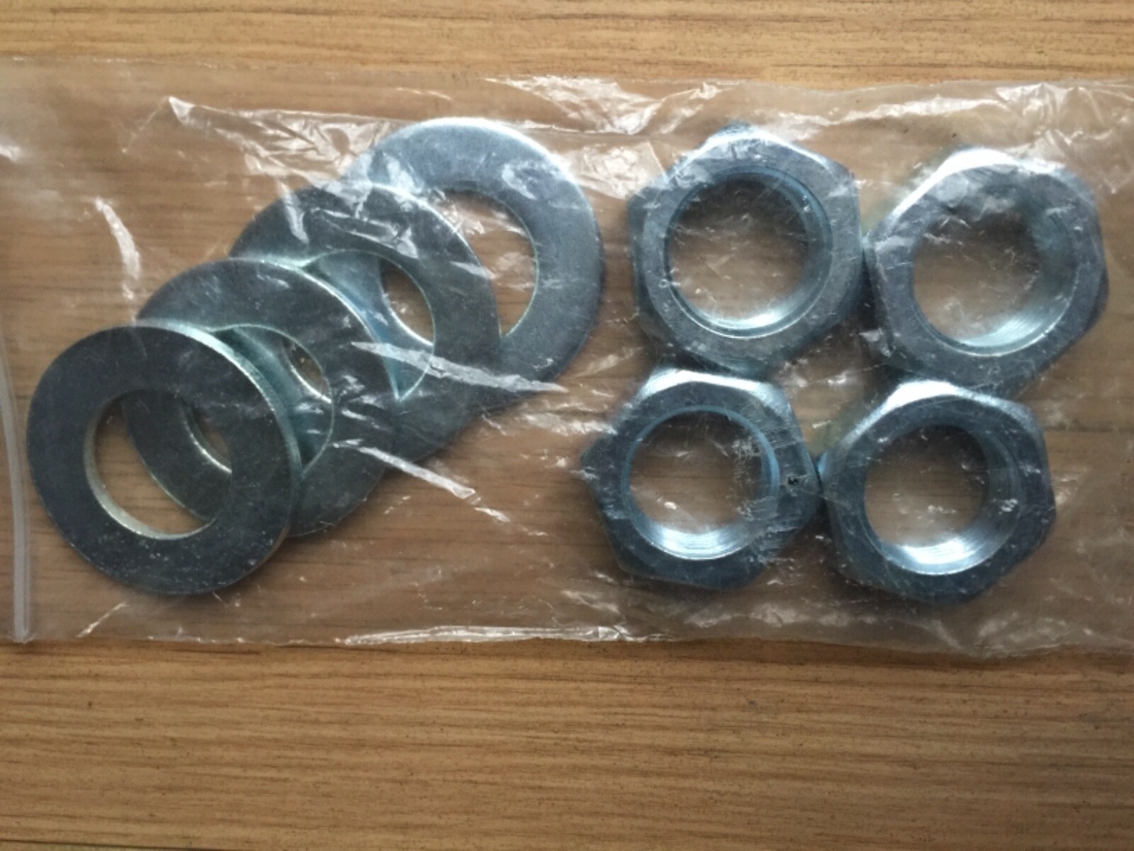 1"-14 UNF Hex Jam Nuts with Washer, Steel/Zinc, lot of 4 sets, Haas 46 ...