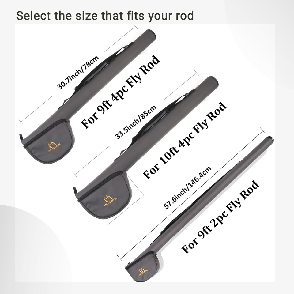 Fly Fishing Rod Case with Reel Pouch, Complete Rod Protection Bag, for ...