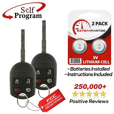 2 For 2011 2012 2013 2014 2015 2016 Ford Fiesta Key Car Remote Keyless ...
