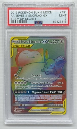 2019 Pokemon S&M Team Up Eevee & Snorlax GX Secret Rare 191/181 #191 ...