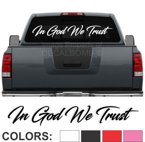 In God We Trust Script Windshield Decal Sticker diesel turbo truck car ...