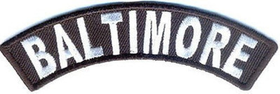 BALTIMORE Rocker Tab Biker Patch - 4x1 Inch - Motorcycle ~ BUY 2 GET 1 ...