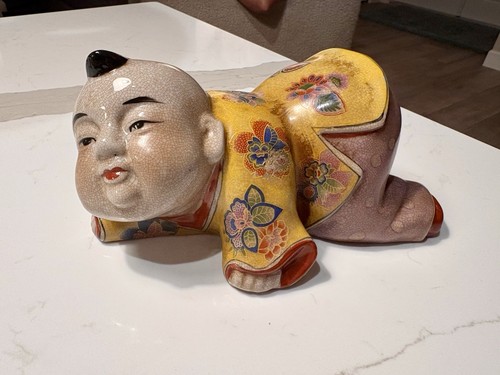 Antique Qing CHINESE PORCELAIN Baby Boy BUDDHA OPIUM PILLOW HEADREST ...