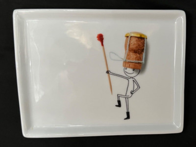 CB2 Crate & Barrel Oliver Appetizer Rectangle Snack Plate Champagne ...