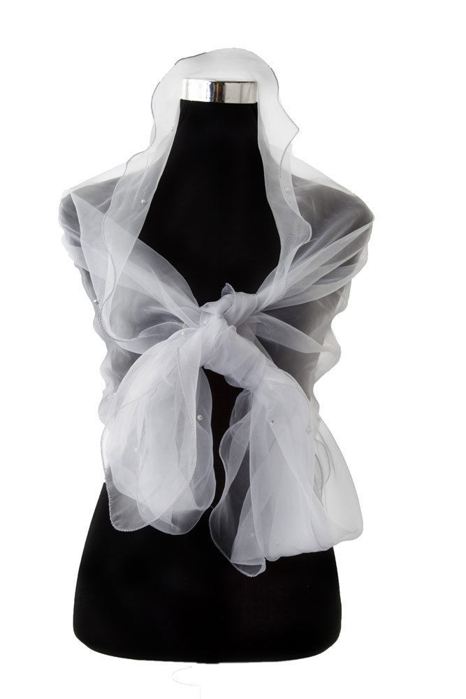 Beautiful Long Pearl Embellished Wrap Shawl Stole For Weddings Bridal ...