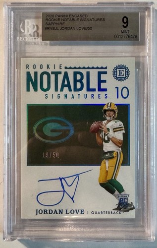 JORDAN LOVE 2020 Panini ENCASED Rookie Notable Signatures ON CARD AUTO ...