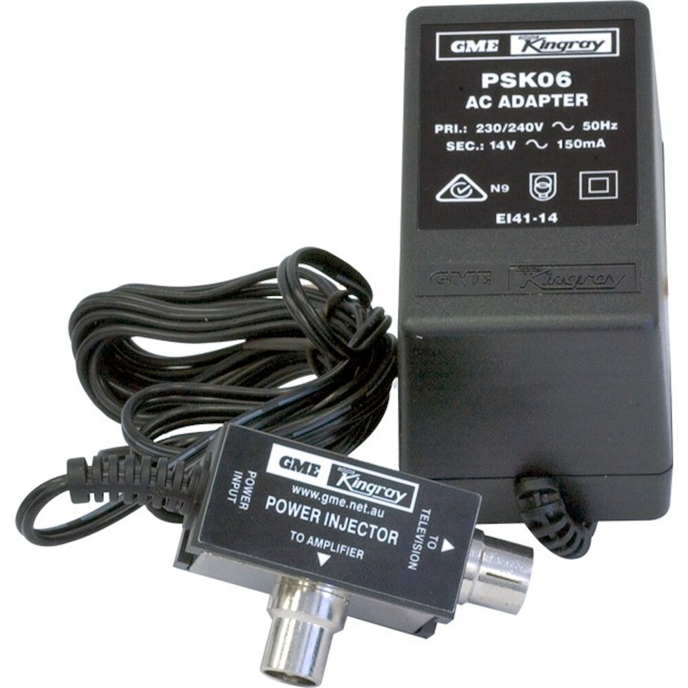 Kingray 14V DC PAL Male 150mA Power Supply Plug Pack Injector Booster ...