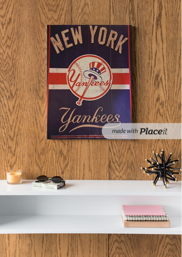 New York Yankees Wall Art Metal MLB Fan Man Cave Dad Gift Sports Decor ...