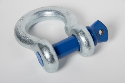 1" Bow Shackle D Ring w Blue Screw Pin Clevis Rigging Lift Towing 8 ...