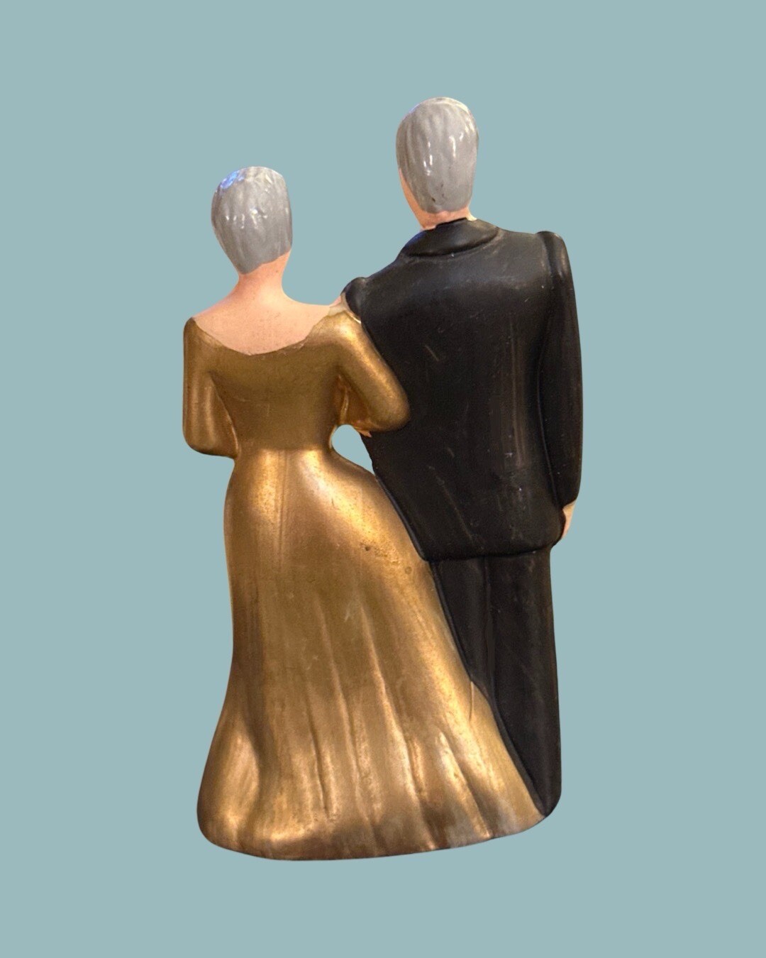 Vintage Mid-Century Modern 50th Golden Anniversary Cake Topper Gray ...