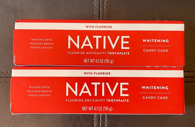 Native Fluoride Anticavity Whitening Toothpaste Candy Cane 4.1 Oz for ...
